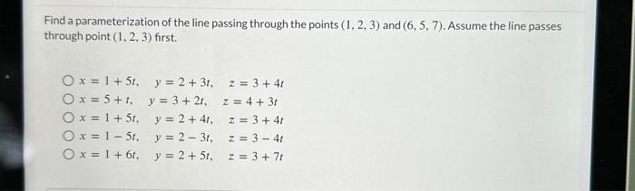Solved Write a parameterization for the curve given by the | Chegg.com