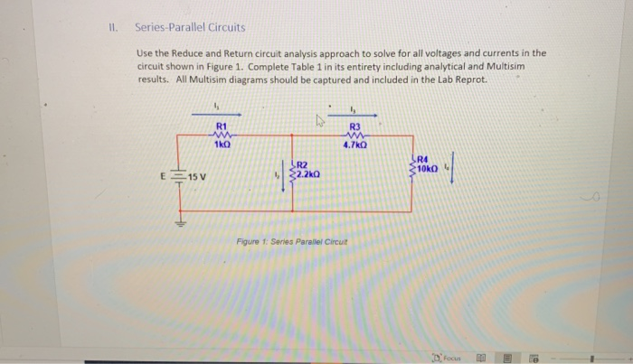 Solved II. Series-Parallel Circuits Use the Reduce and | Chegg.com