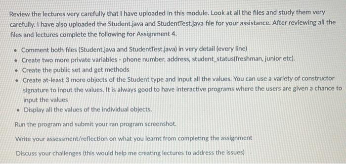 Solved Review the lectures very carefully that I have | Chegg.com