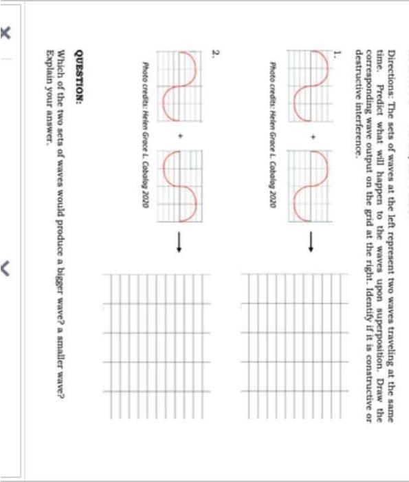 Solved Directions: The sets of waves at the left represent | Chegg.com