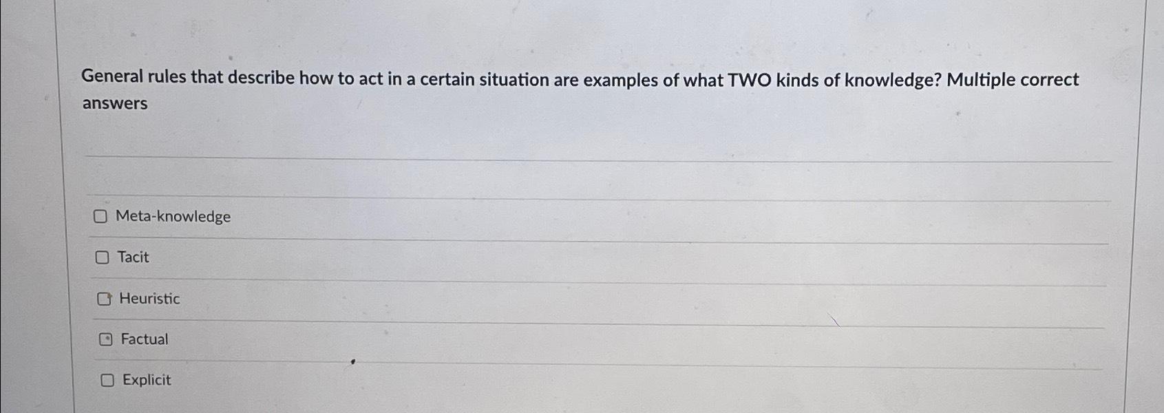 Solved General rules that describe how to act in a certain | Chegg.com