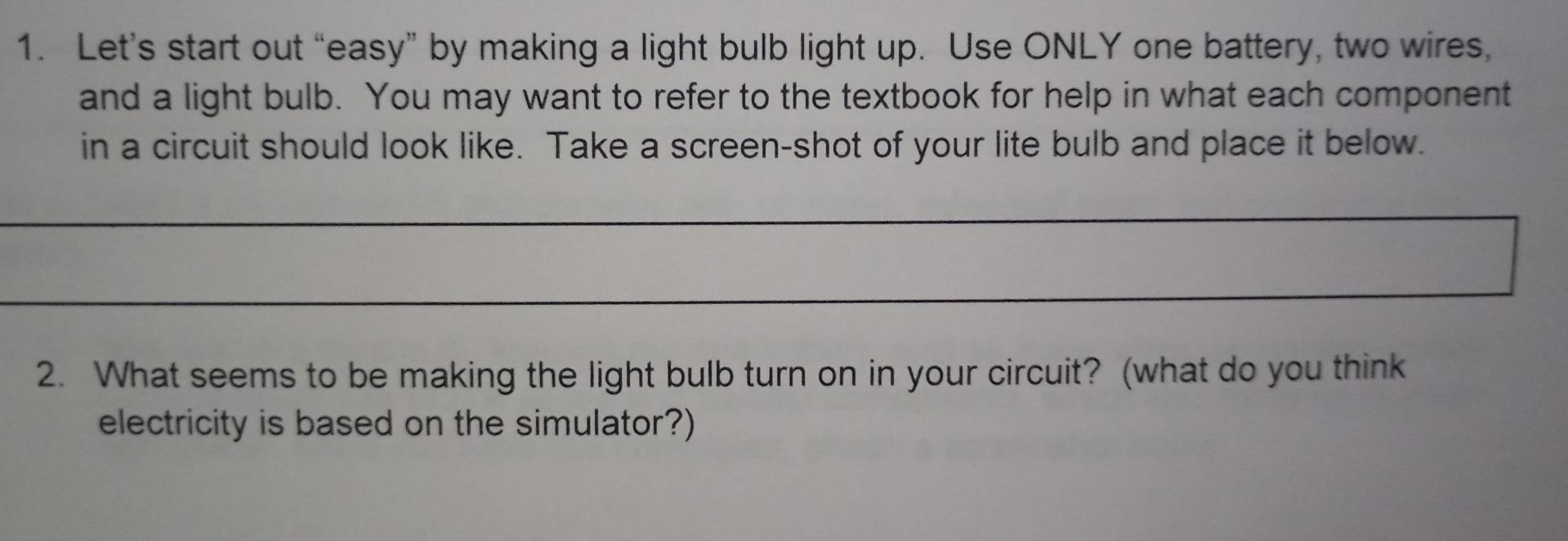 Solved Let's start out "easy" by making a light bulb light | Chegg.com