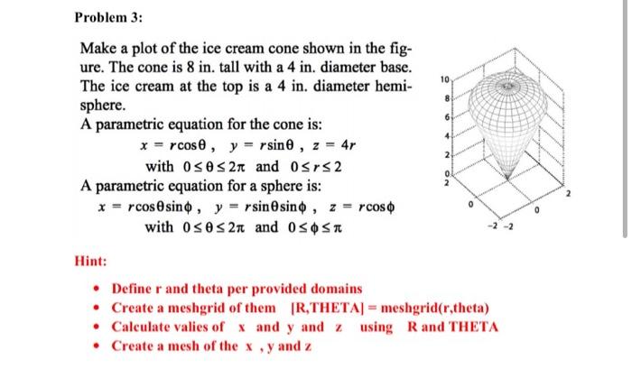 Solved 10 8 6 + 2 O Problem 3: Make a plot of the ice cream | Chegg.com
