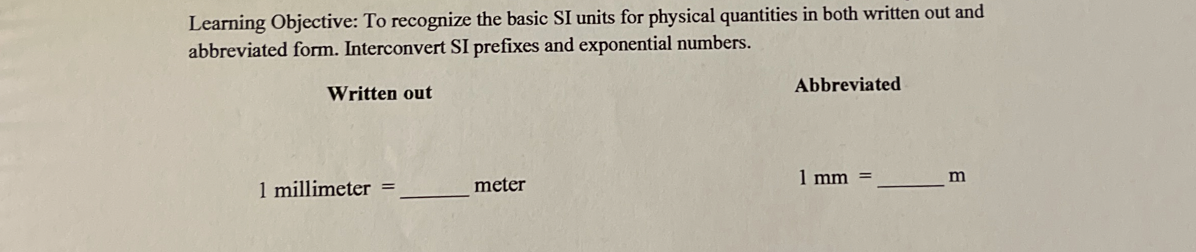 Solved Learning Objective: To recognize the basic SI units | Chegg.com Solved Learning Objective: To recognize the basic SI units | Chegg.com