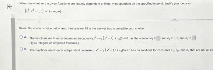Solved see attached picture. Determine whether the given | Chegg.com
