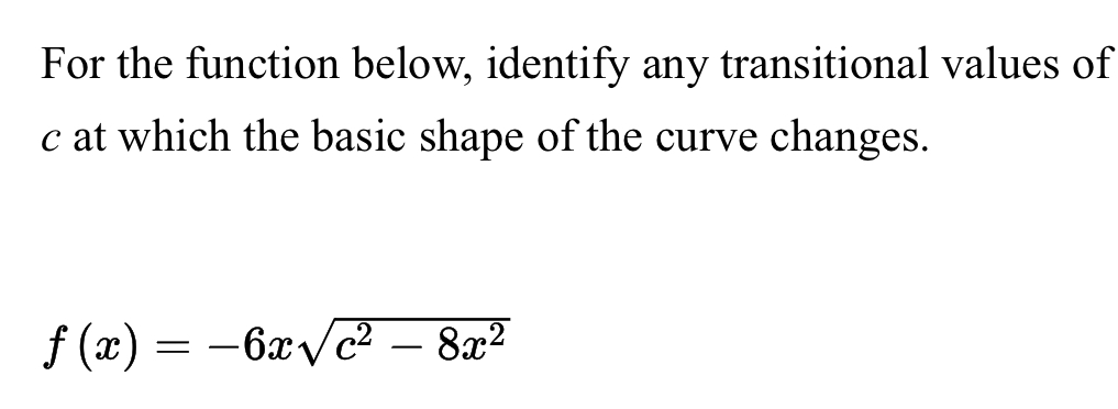 Solved For the function below, identify any transitional | Chegg.com