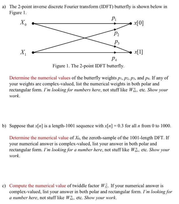 Solved a) The 2-point inverse discrete Fourier transform | Chegg.com
