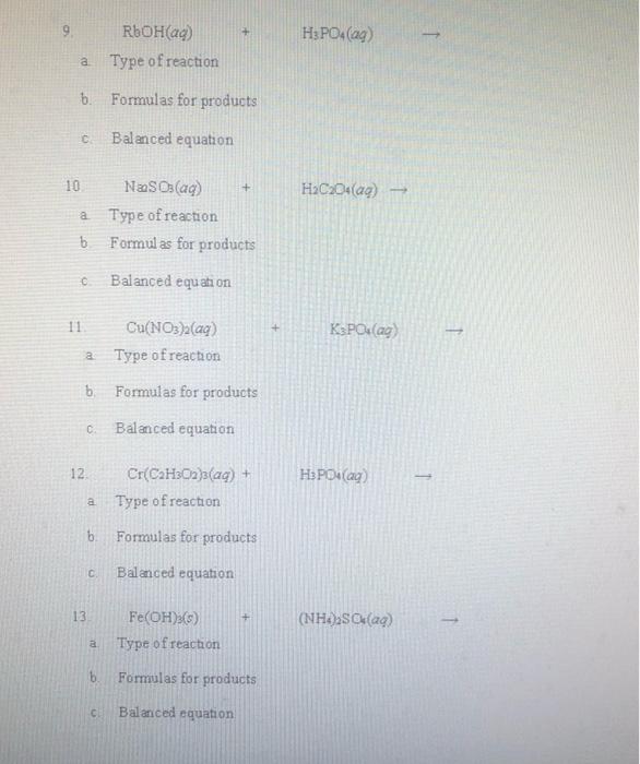 Solved X7.4 - Predicting Reaction Products Name Directions: | Chegg.com