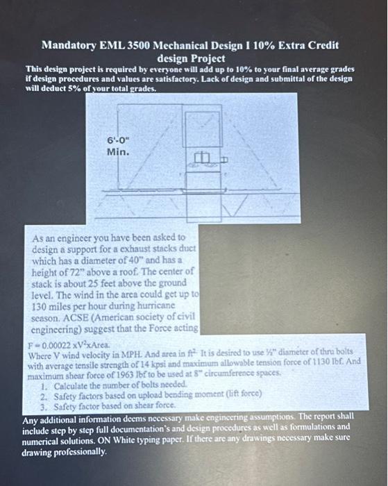 Solved Mandatory EML 3500 Mechanical Design I 10\% Extra | Chegg.com