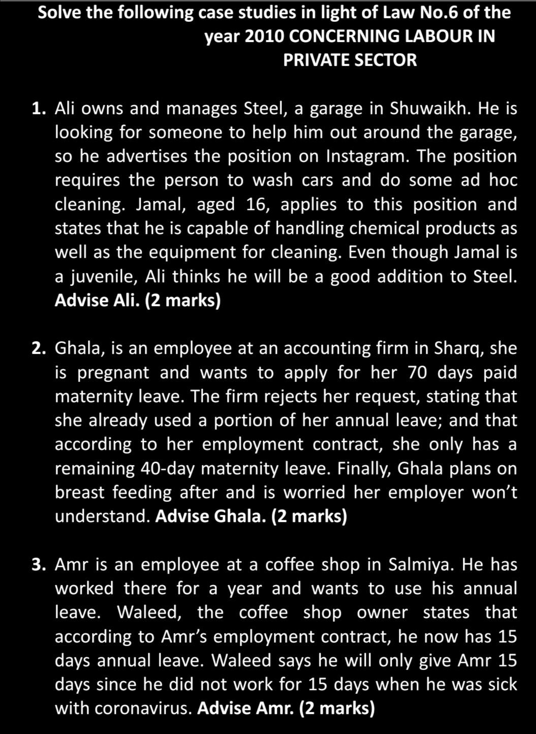 Solved Solve the following case studies using the IRAC | Chegg.com