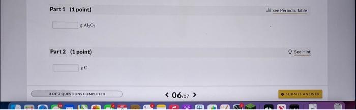 Solved How much aluminum coxide and how much carbon are | Chegg.com
