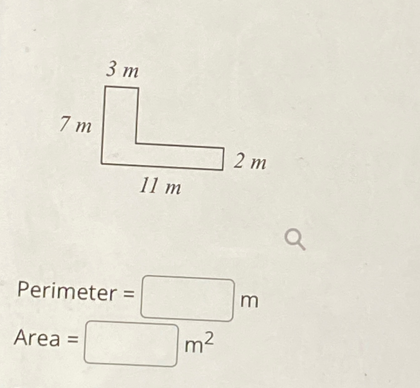 Solved Perimeter = ﻿mArea = m2 | Chegg.com