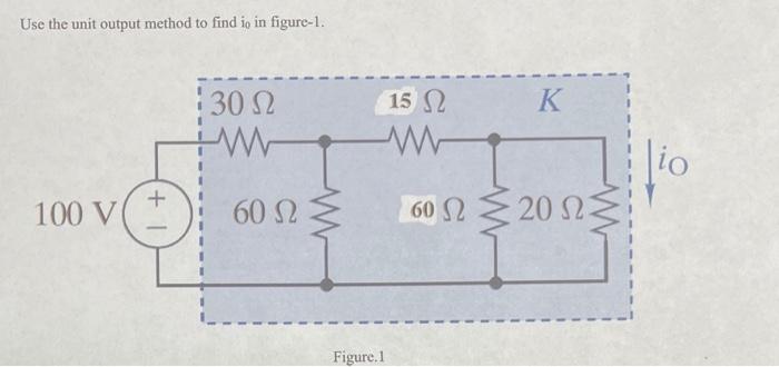 Solved Use the unit output method to find io in figure-1. | Chegg.com