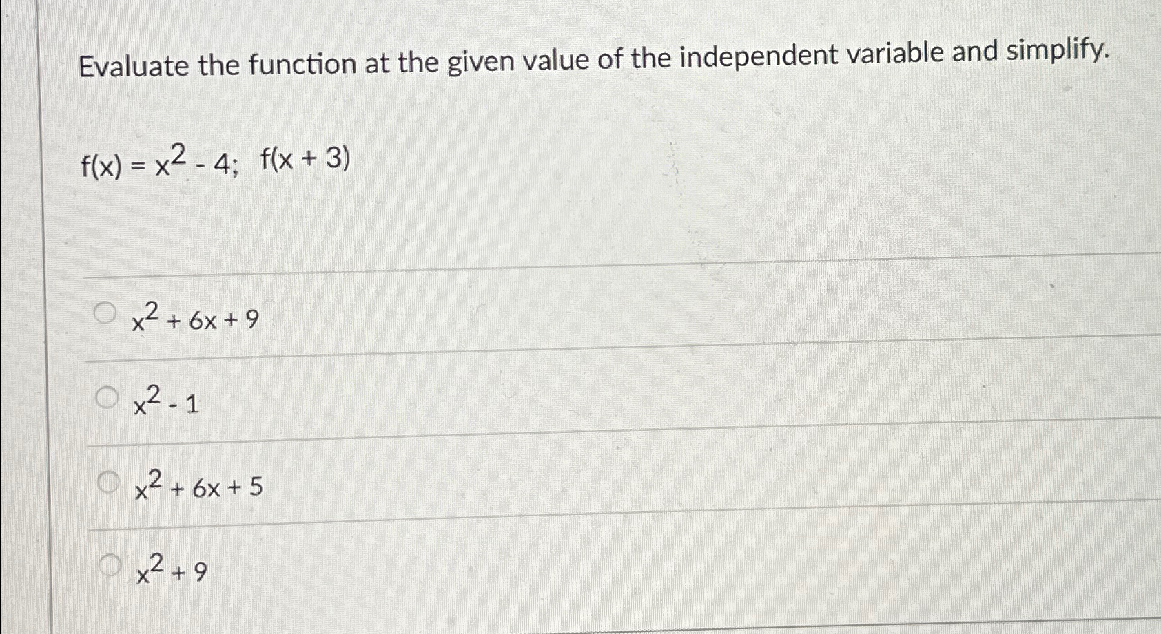 Solved Evaluate the function at the given value of the | Chegg.com