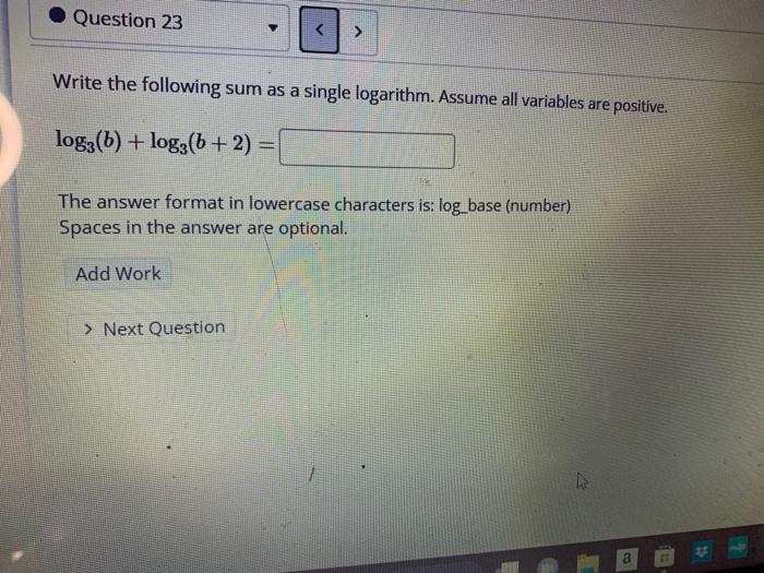 Solved Write the following sum as a single logarithm. Assume | Chegg.com