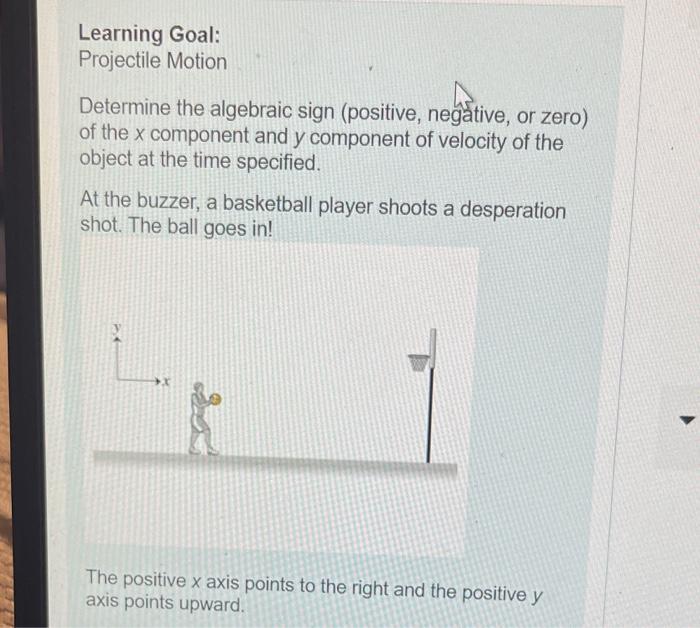 Solved Learning Goal: Projectile Motion Determine the | Chegg.com