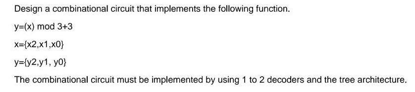 Solved Design a combinational circuit that implements the | Chegg.com