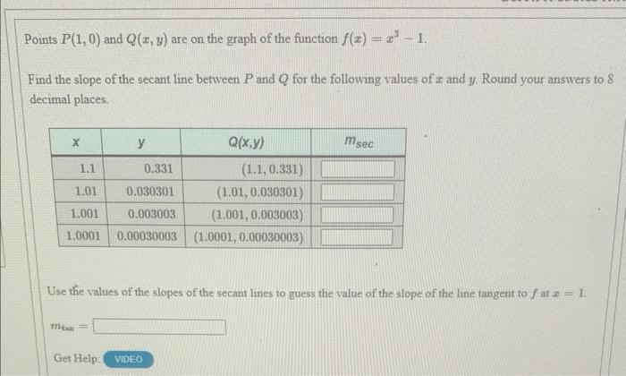 Solved Points P(1,0) and Q(x,y) are on the graph of the | Chegg.com
