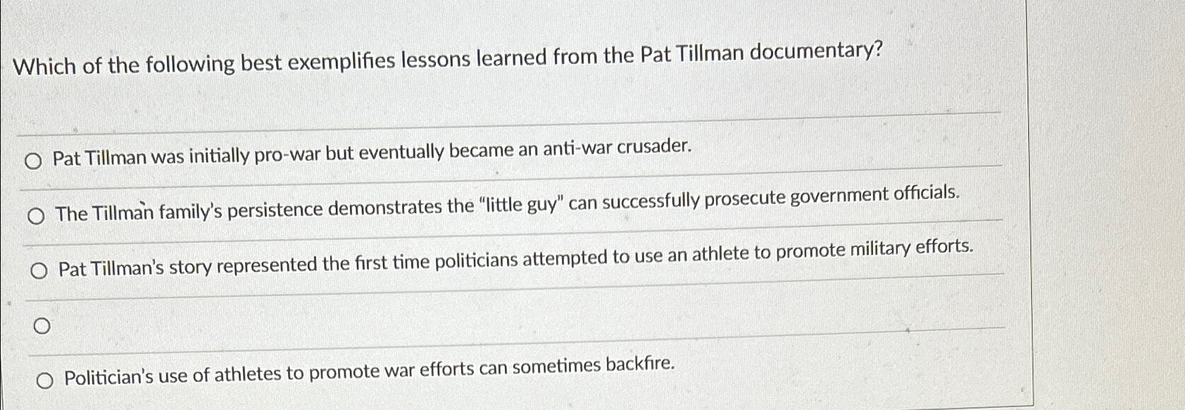 Solved Which of the following best exemplifies lessons | Chegg.com