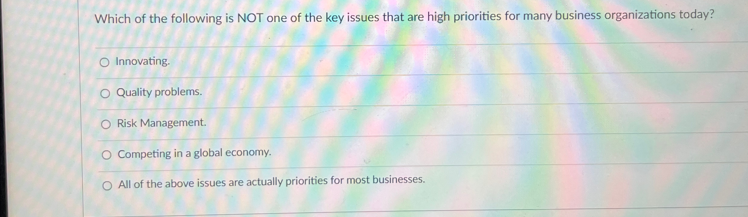 Solved Which of the following is NOT one of the key issues | Chegg.com