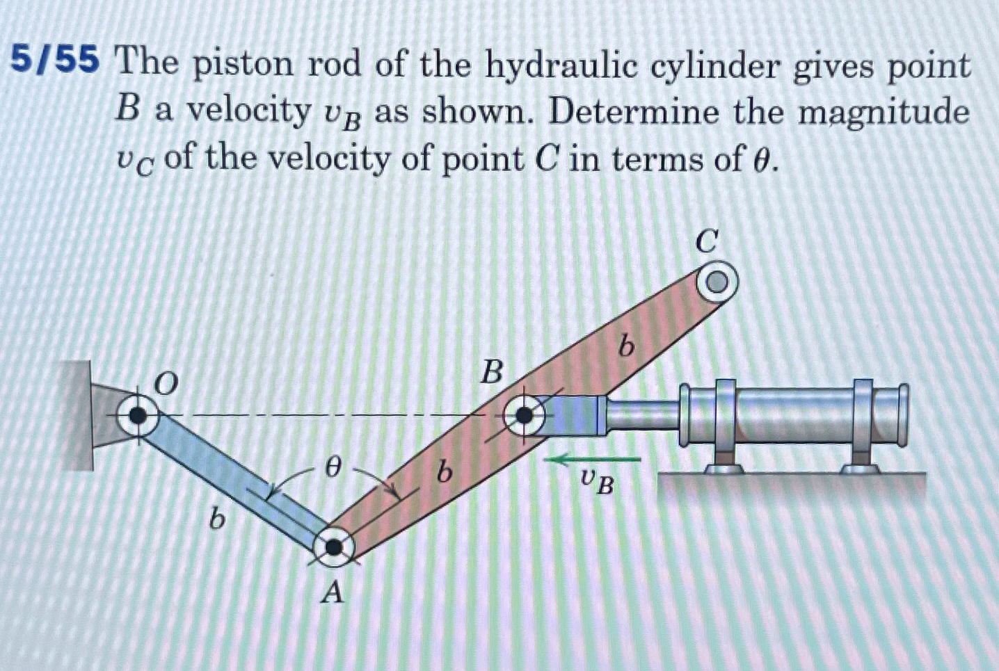 Solved The piston rod of ﻿the hydraulic cylinder gives point | Chegg.com
