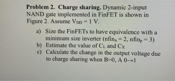 Solved Problem 2. Charge sharing. Dynamic 2-input NAND gate | Chegg.com
