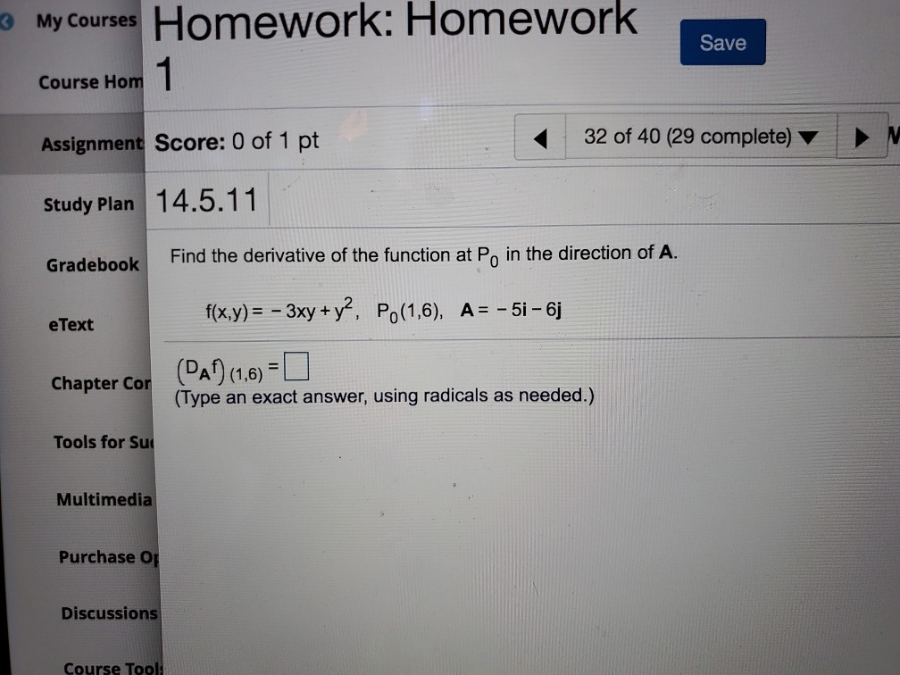 Solved My Courses Homework: Homework Save Course Hom 1 | Chegg.com