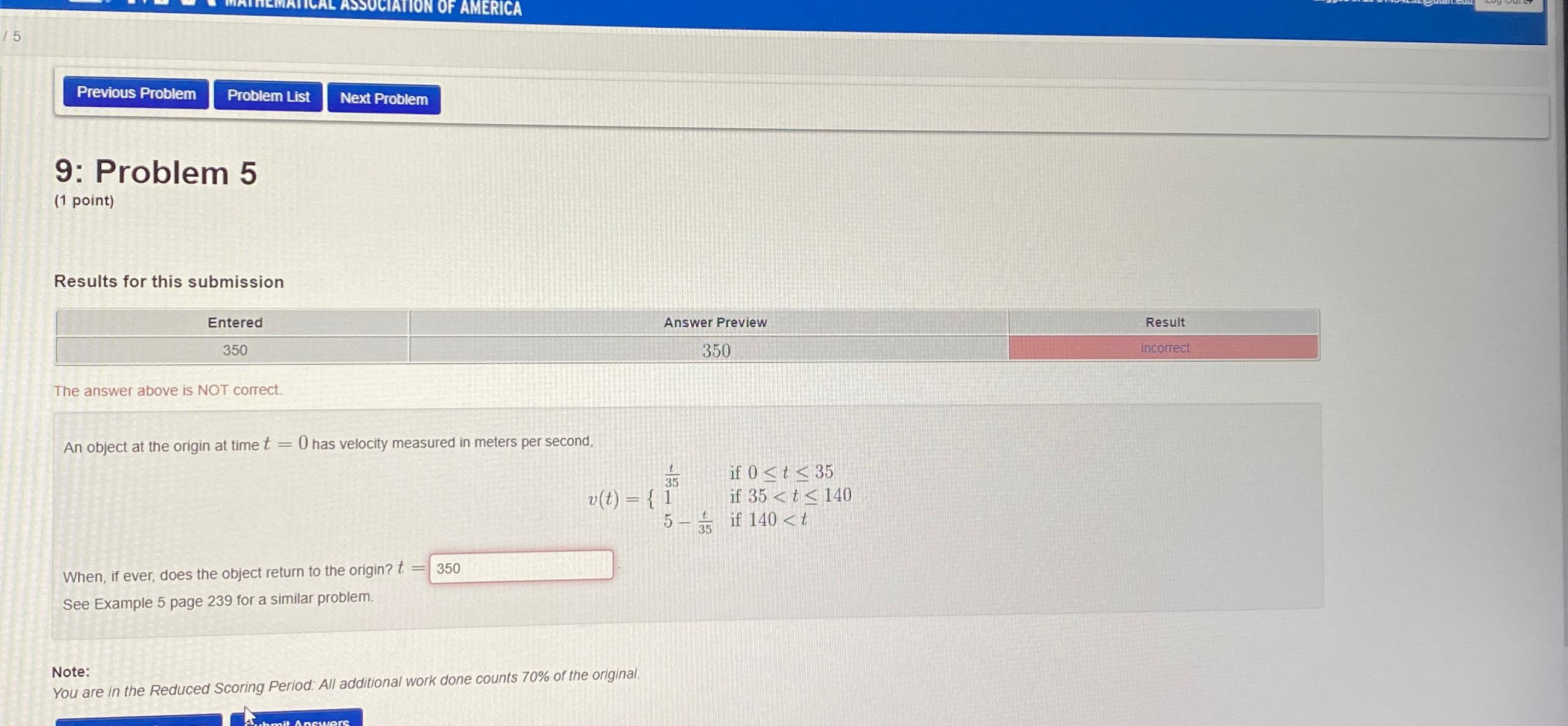 Solved 9: Problem 5(1 ﻿point)Results for this | Chegg.com