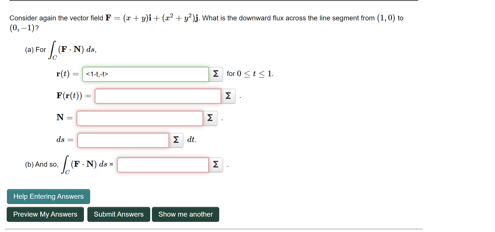 Consider again the vector field F=(x+y)i+(x2+y2)j. | Chegg.com