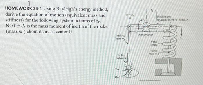 Solved HOMEWORK 24-1 Using Rayleigh's energy method, derive | Chegg.com