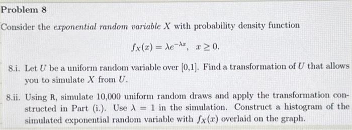 Consider the exponential random variable X with | Chegg.com