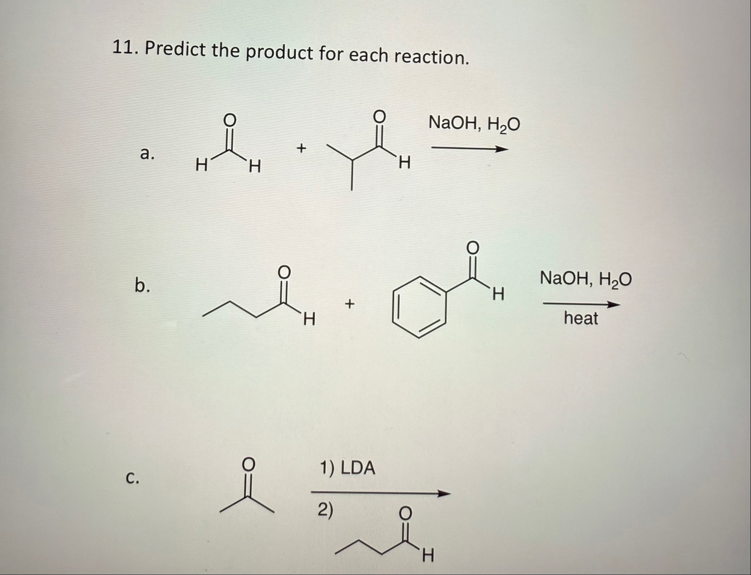 Solved Predict the product for each | Chegg.com