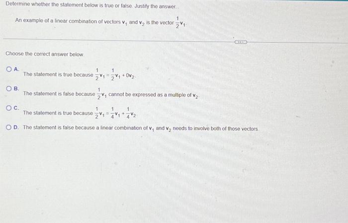 Solved Determine whether the statement below is true or | Chegg.com
