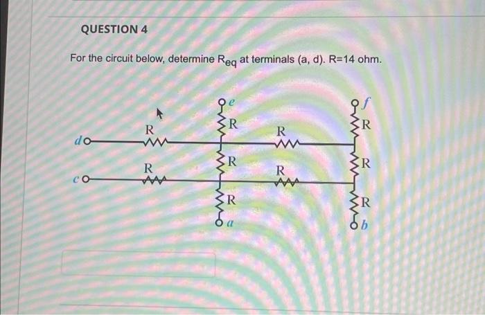 Solved For the circuit below, determine Req at terminals | Chegg.com