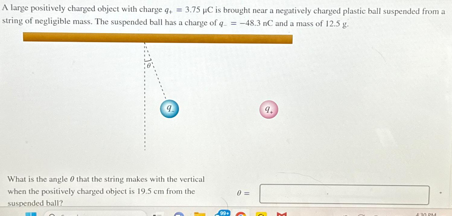 Solved A large positively charged object with charge | Chegg.com