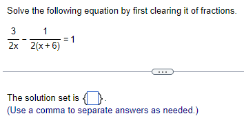 Solved Solve the following equation by first clearing it of | Chegg.com