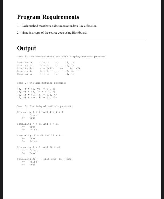 Solved Void Setcomplexint Int This Publie Method Will 5159