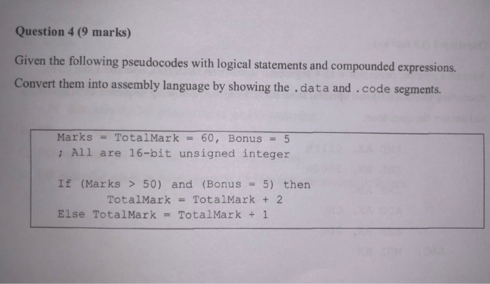 Solved Question 4 9 Marks Given The Following Pseudocodes 