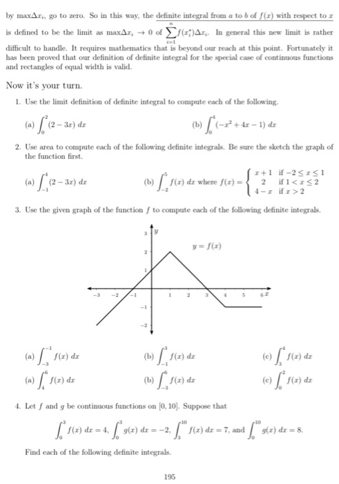 Solved by maxár, go to zero. So in this way, the definite | Chegg.com