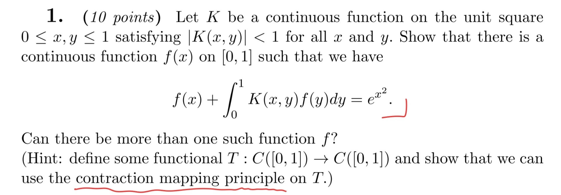 Solved (10 ﻿points) ﻿Let K ﻿be a continuous function on the | Chegg.com