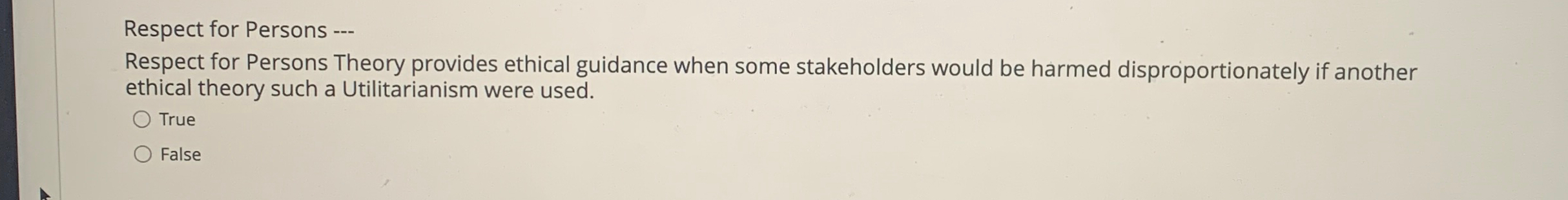 Solved Respect for Persons ---Respect for Persons Theory | Chegg.com