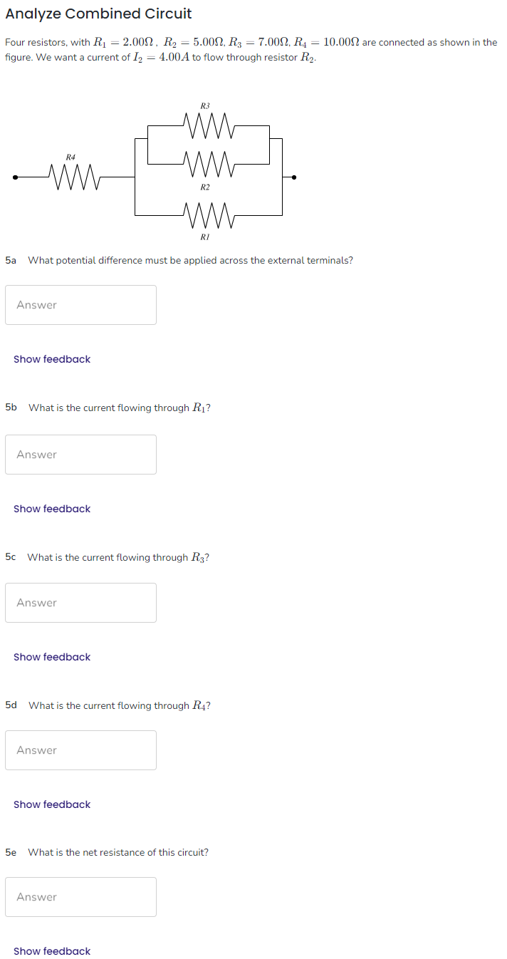 Solved Analyze Combined CircuitFour resistors, with | Chegg.com