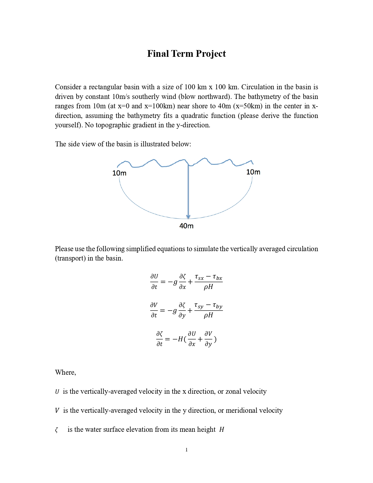 Solved Consider a rectangular basin with a size of | Chegg.com
