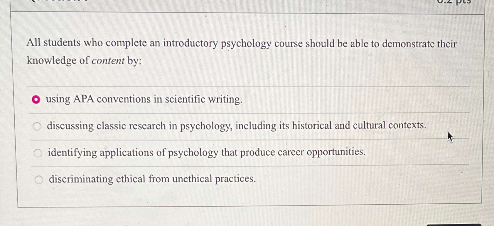 Solved All students who complete an introductory psychology | Chegg.com