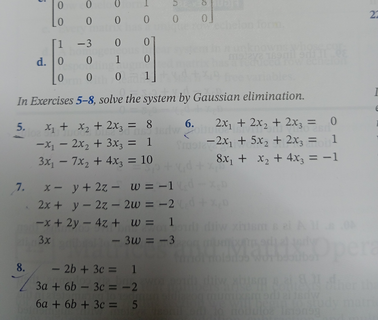 Solved [00015000000]0 ﻿d. [1-300010001]00In Exercises 5-8, | Chegg.com