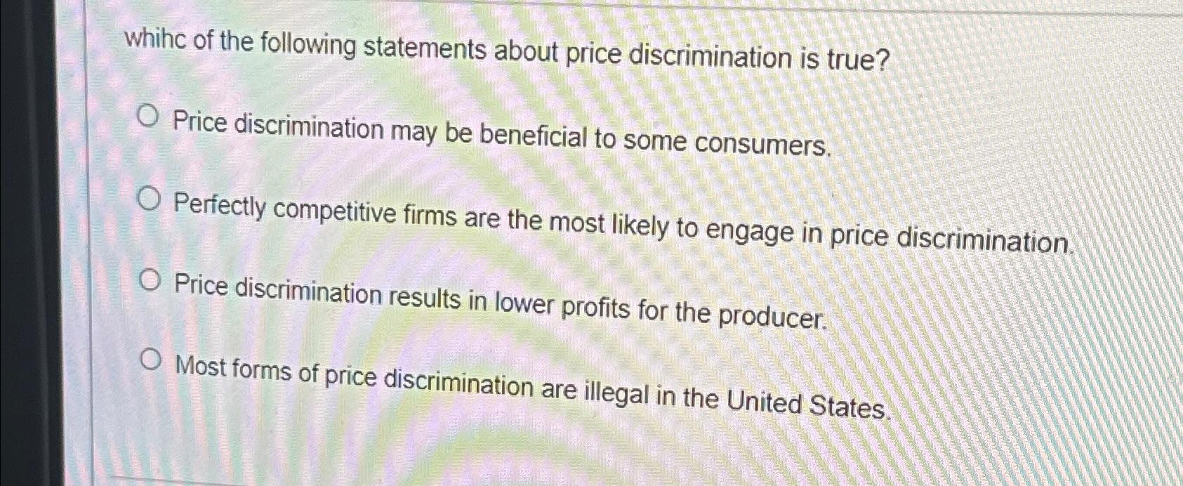Solved whihc of the following statements about price | Chegg.com