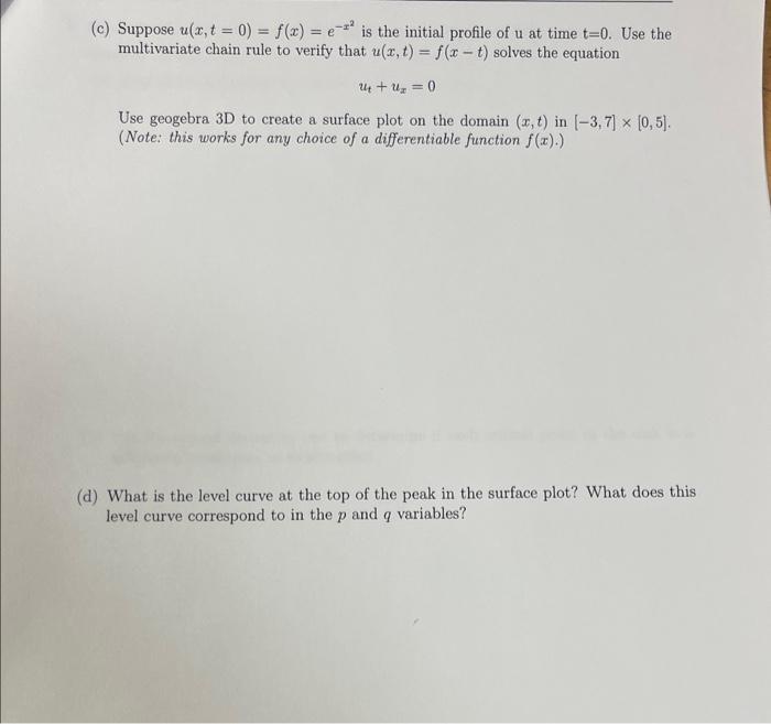 Solved 1. Consider the multivariate function u(x,t), a | Chegg.com