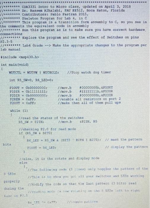Solved The MSP430 microcontroller is designed to allow port | Chegg.com