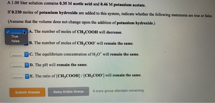 Solved A 1.00 liter solution contains 0.35 M acetic acid and | Chegg.com