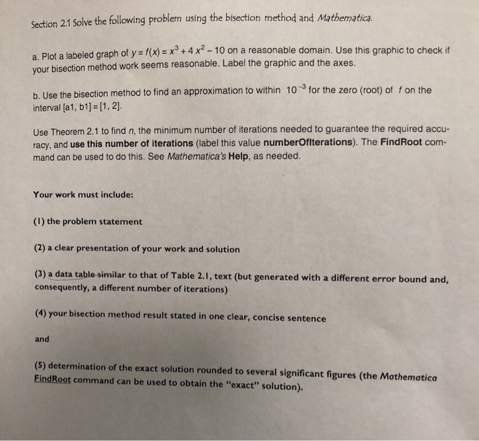 Solved Section 2.1 Solve the following problem using the | Chegg.com